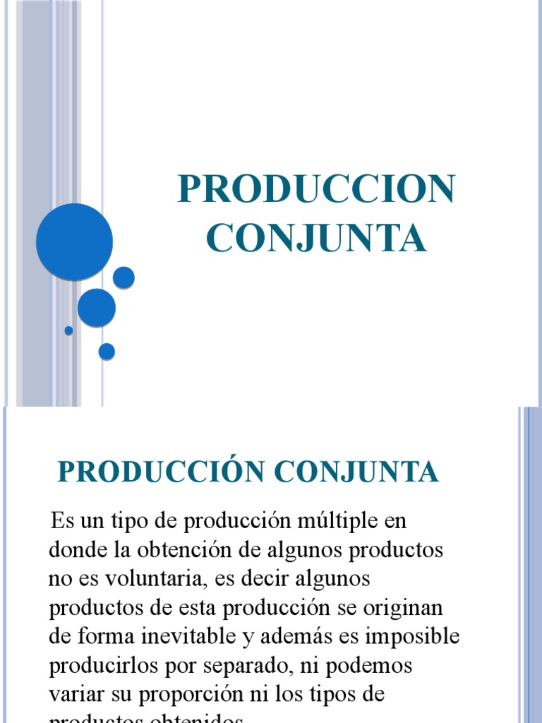 Producción conjunta: características, métodos de asignación y ...