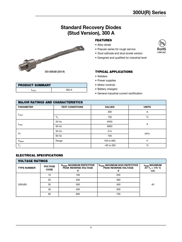 300u Specs Diodo 300 Amps. 25 Dolares Radiosurtidora | PDF | Diode ...