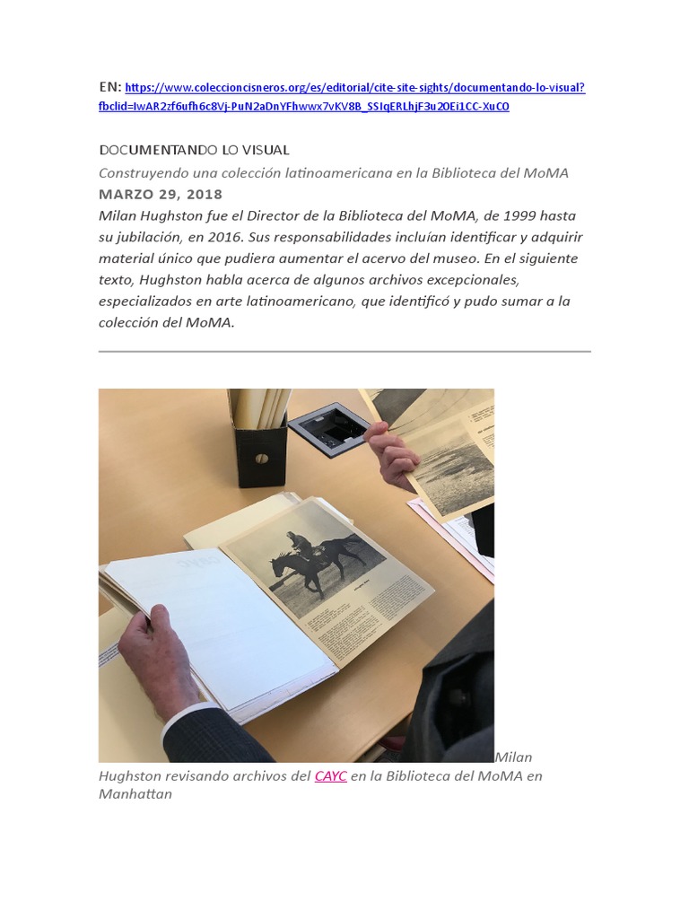 Documentando Lo Visual (MOMA) | PDF | Museo | America latina
