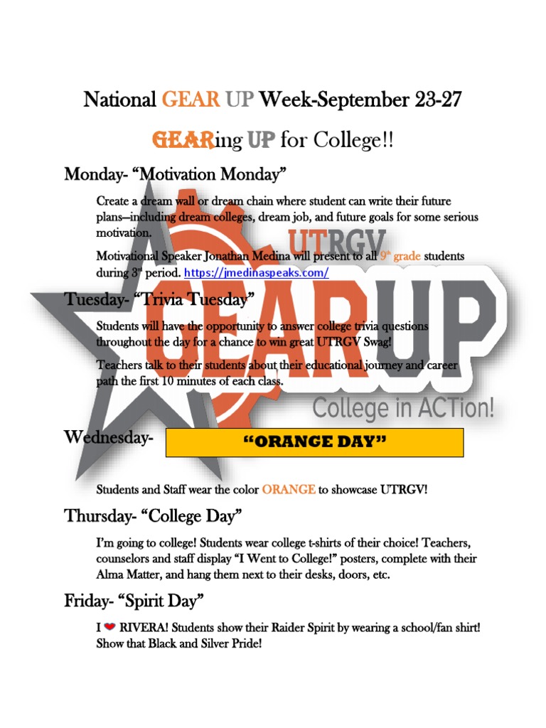 National Gear Up Week Flyer 2019 | PDF
