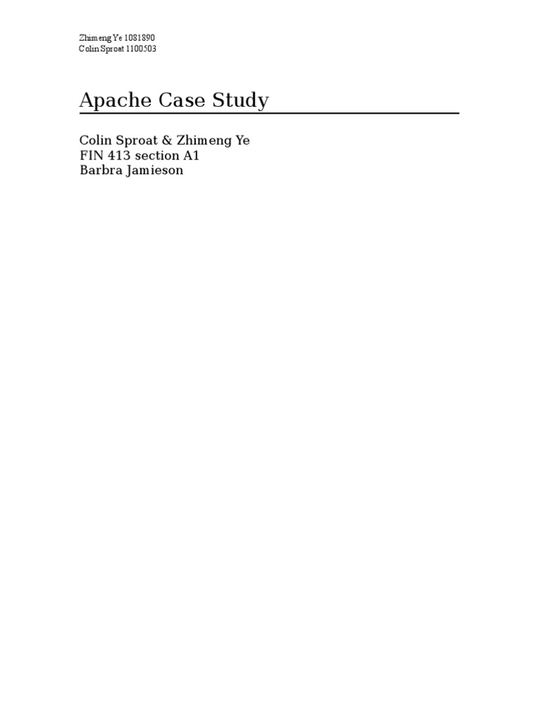 Apache Case Study | PDF | Hedge (Finance) | Put Option