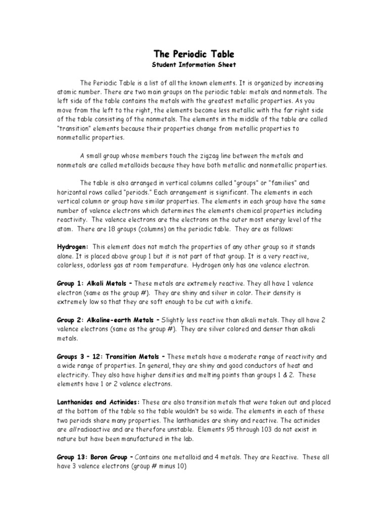 Color Coding The Periodic Table | PDF | Periodic Table | Metals