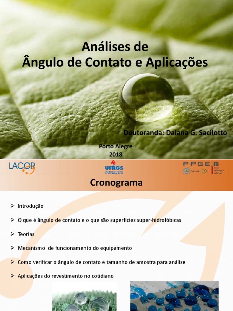 Ângulo de Contato | PDF | Líquidos | Átomos