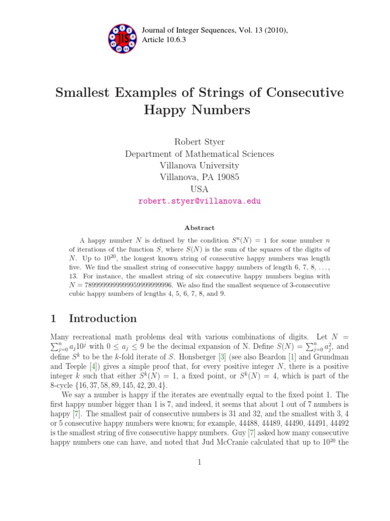 Smallest Examples of Strings of Consecut PDF | PDF | Mathematical ...