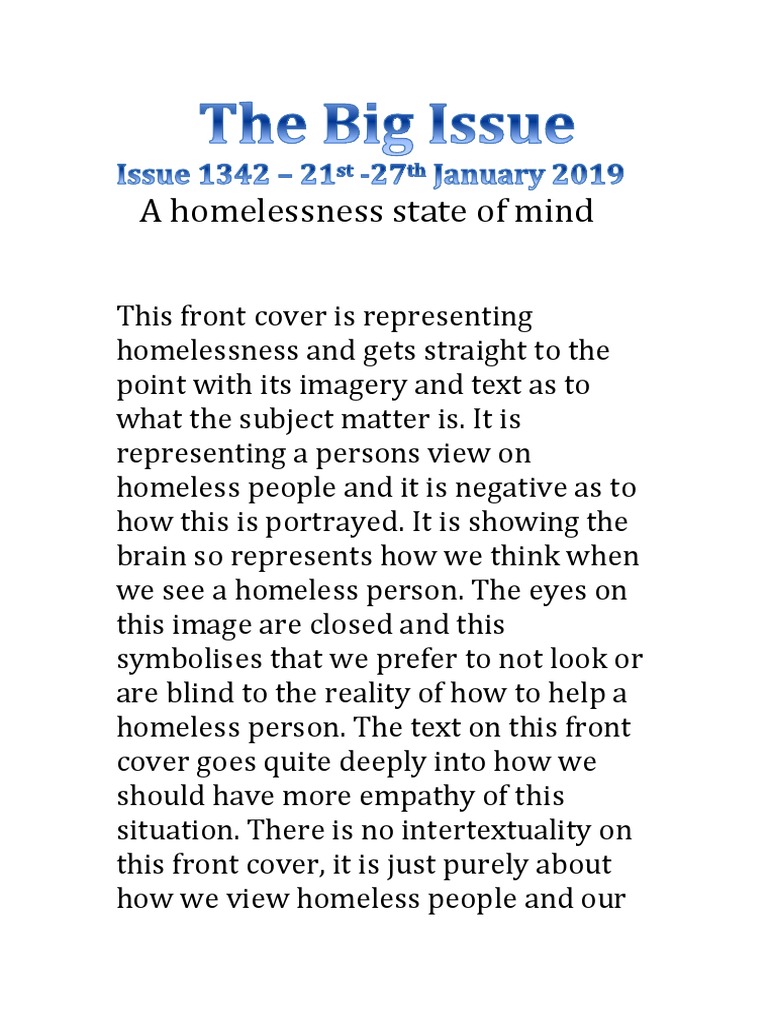 The Big Issue Homeless | PDF