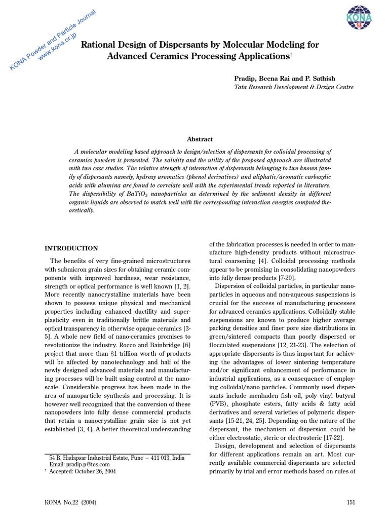 Pradip - KONA Dispersion Paper | PDF | Carboxylic Acid | Nanoparticle
