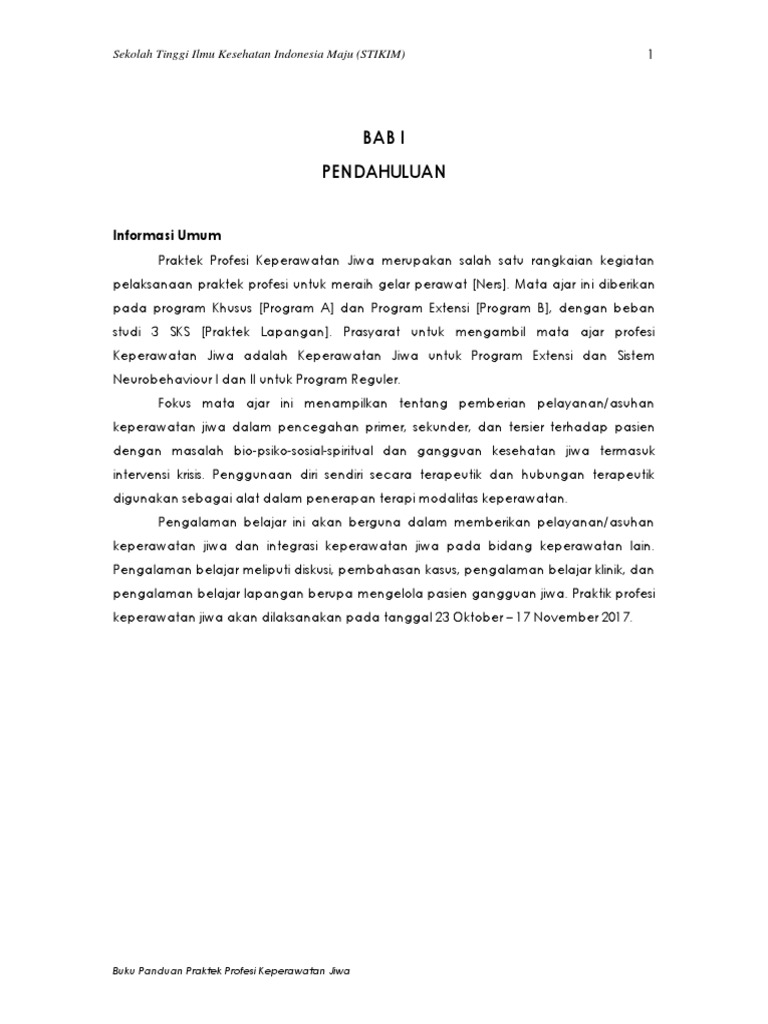 Buku Pedoman Stase Jiwa | PDF