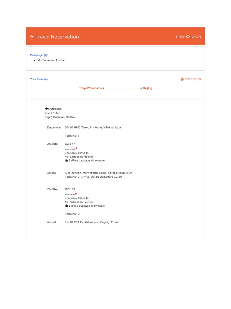 Modelo Reserva Pasajes | PDF