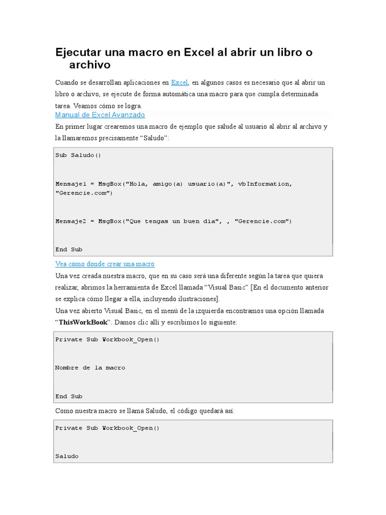 Ejecutar Formulario Al Abrir Excel – MUCMV
