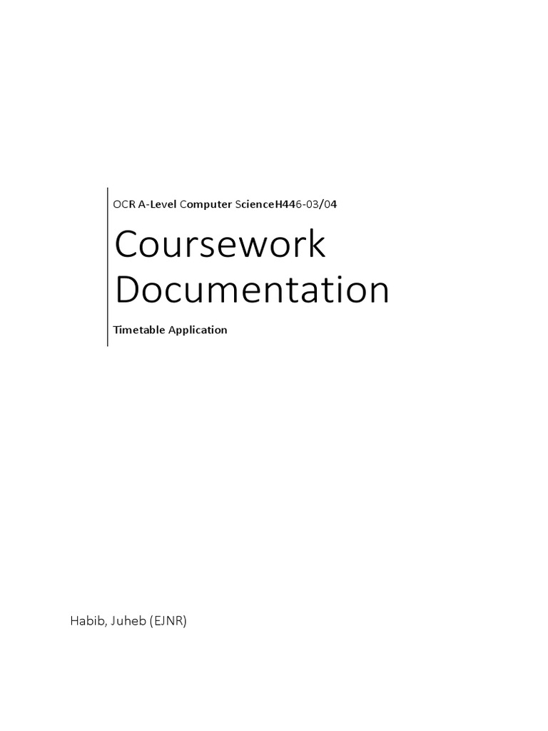 OCR A-Level Computer Science Coursework Documentation 2019 | PDF | Computer Program | Programming