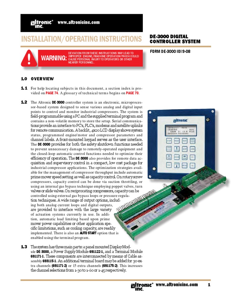 Altronics DE-3000 IOM 09-2008 PDF | PDF | Thermocouple | Ignition System
