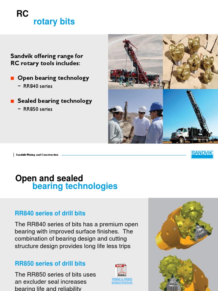 Rotary Bits: Sandvik Offering Range For RC Rotary Tools Includes: Open ...