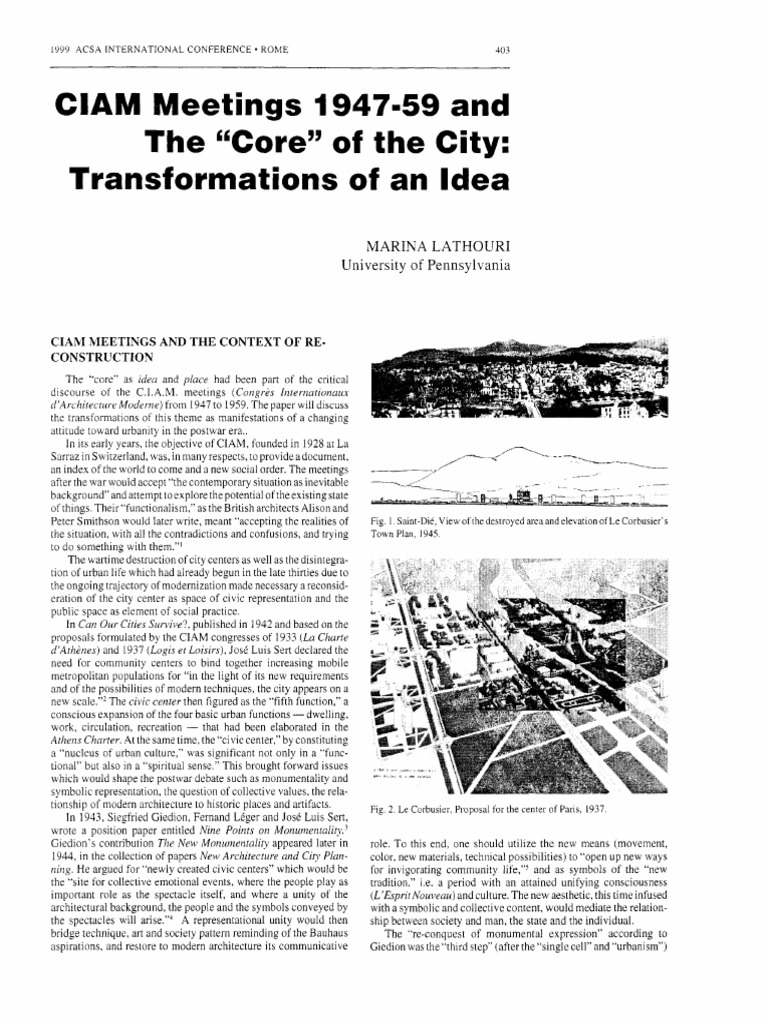 CIAM Meetings 1947-59 and The "Core" of The City: Transformations of An ...