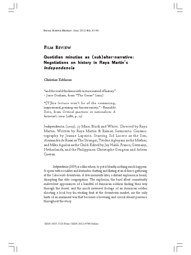 Tablazon On 'Independencia' | PDF | Ethnography | Narrative