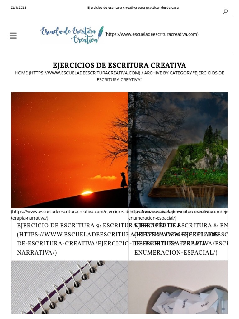 Ejercicios de Escritura Crreativa para Practicar Desde Casa | PDF ...