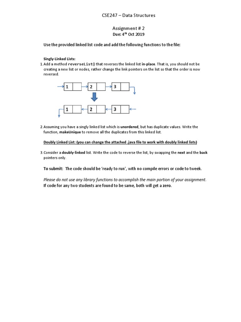 CSE247 - Data Structures Assignment # 2 | PDF