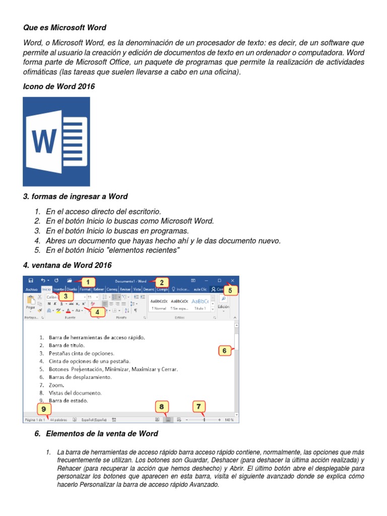 Guía Completa de Microsoft Word 2016 | PDF | Microsoft Word | Software