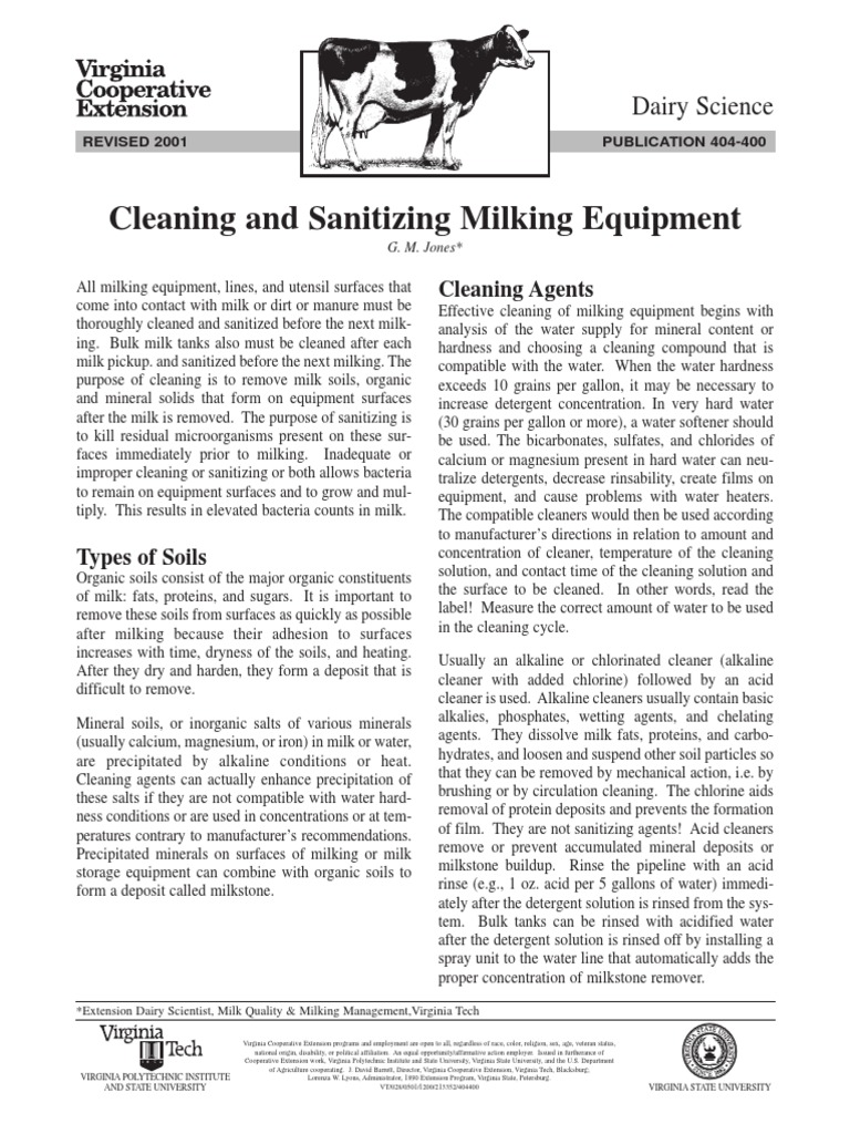 Cip en Industria Lactea | PDF | Soil | Milk
