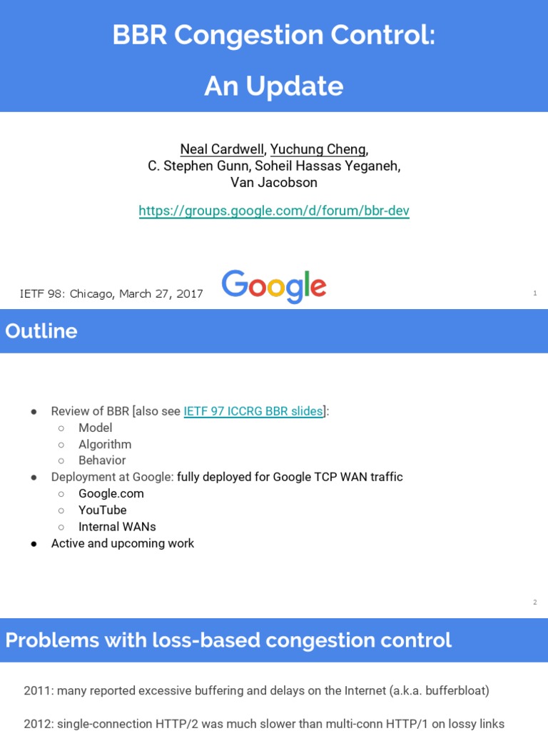 BBR Congestion Control Paper | PDF | Network Congestion | Transmission Control Protocol