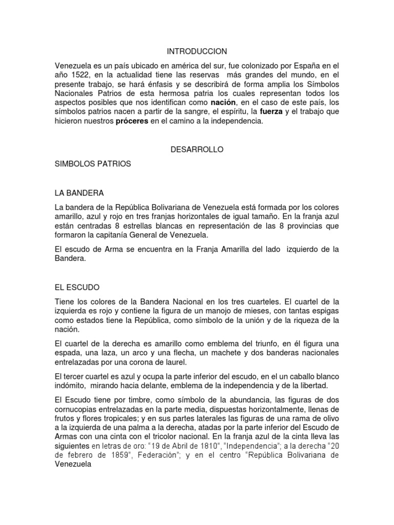 Simbolos Patrios | PDF | Símbolos nacionales | Los símbolos