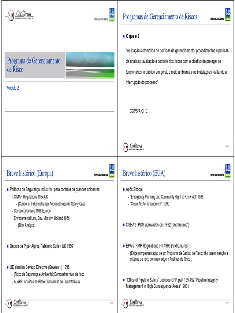 Comparativo API 750 - OHSAS - OIT - SEVESO | PDF | Planejamento ...