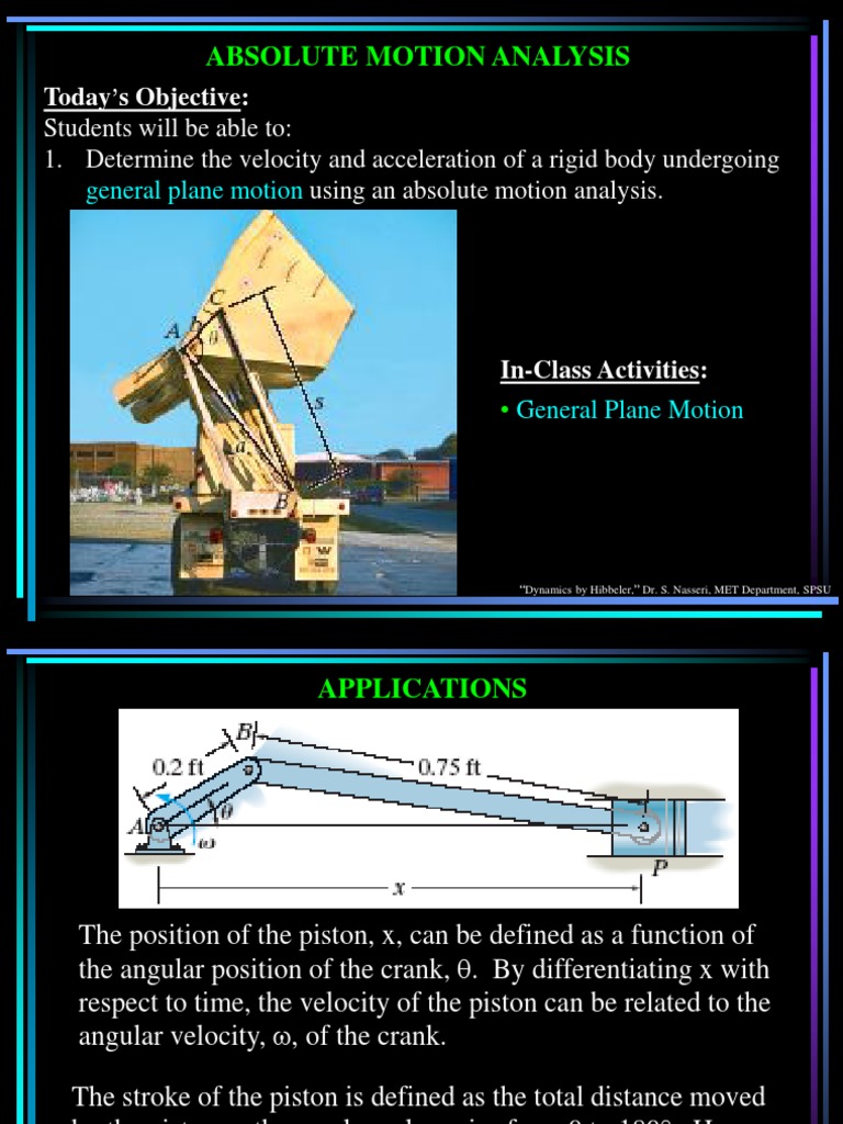 Absolute Motion Analysis: Today's Objective | PDF | Rotation Around A ...