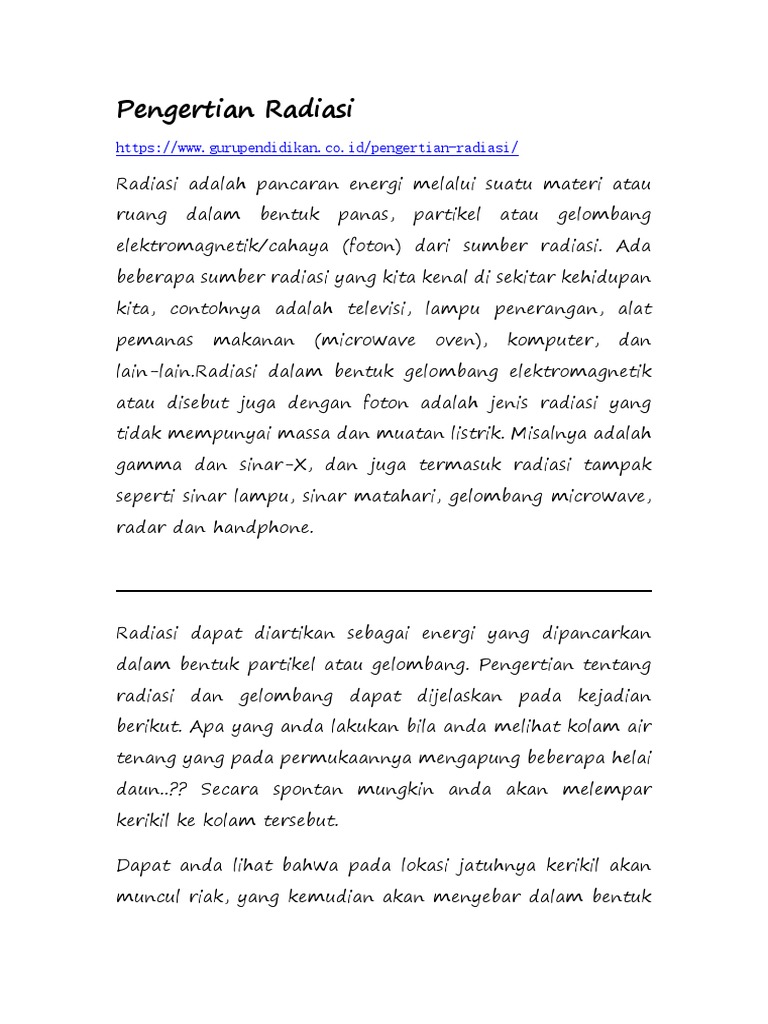 Definisi dan Jenis Radiasi Energi | PDF | Sains & Matematika