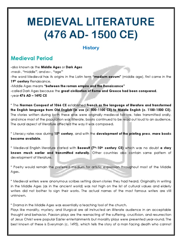 Medieval Literature | PDF | King Arthur | Medieval Literature