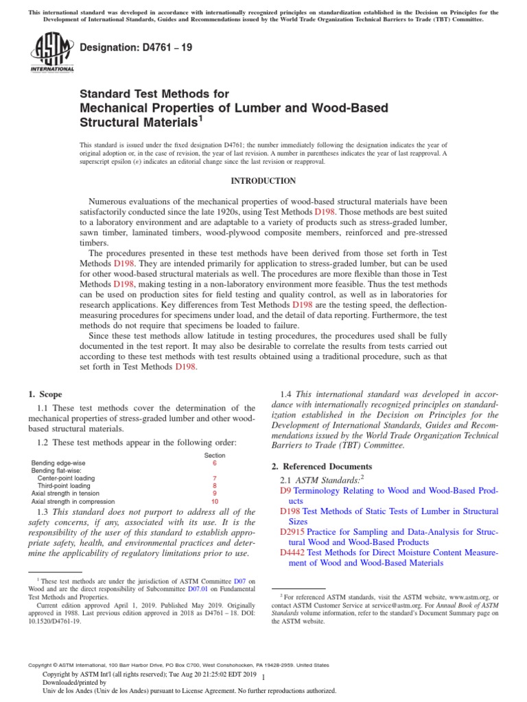Astm D4761-19 | PDF | Young's Modulus | Strength Of Materials
