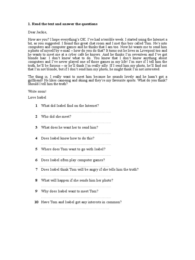 Read The Text and Answer The Questions | PDF