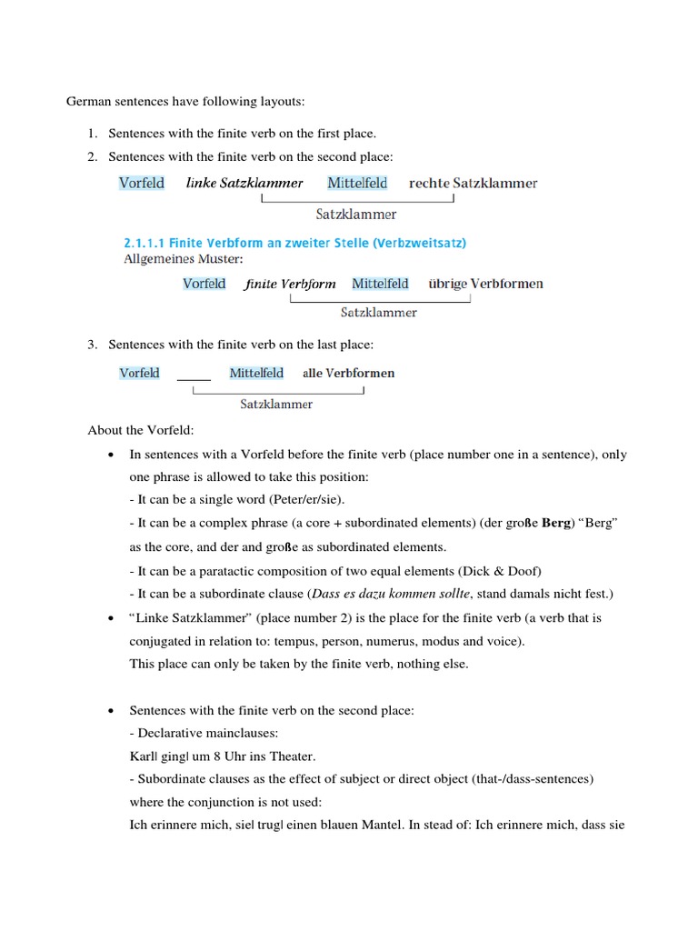 German Sentence Structure Explained | PDF | Verb | Sentence (Linguistics)