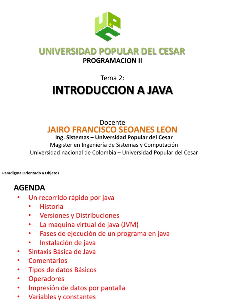 Sesion 3 - Introduccion A Java 2 | PDF | Paradigmas de programación | Java (lenguaje de ...