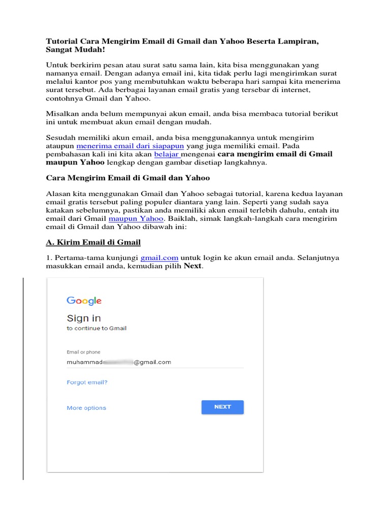 Tutorial Cara Mengirim Email Di Gmail Dan Yahoo Beserta Lampiran | PDF Tutorial Cara Mengirim Email Di Gmail Dan Yahoo Beserta Lampiran | PDF