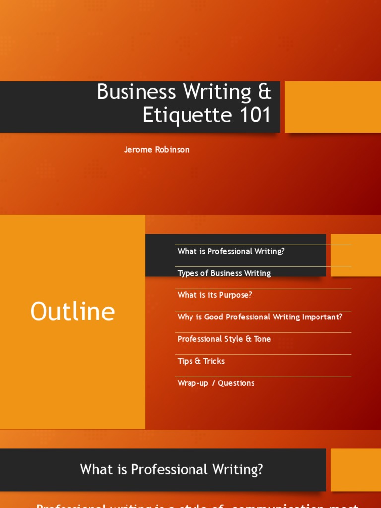 Business Writing 101: An Introduction to Professional Communication ...