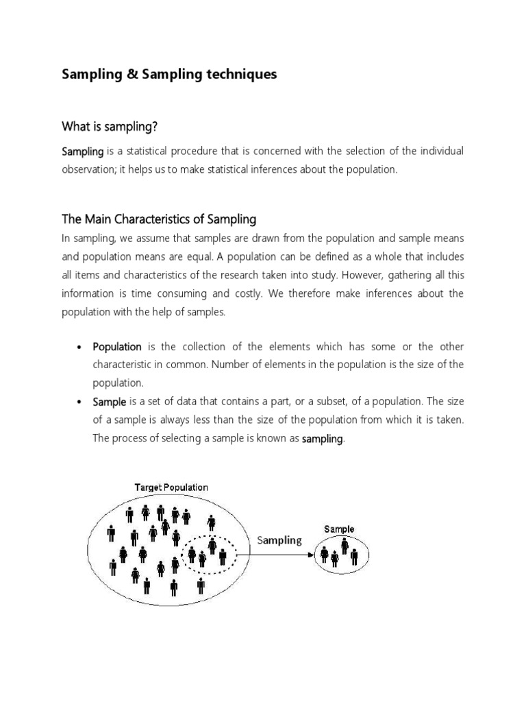 Sampling & Sampling Techniques | PDF | Stratified Sampling | Sampling (Statistics)