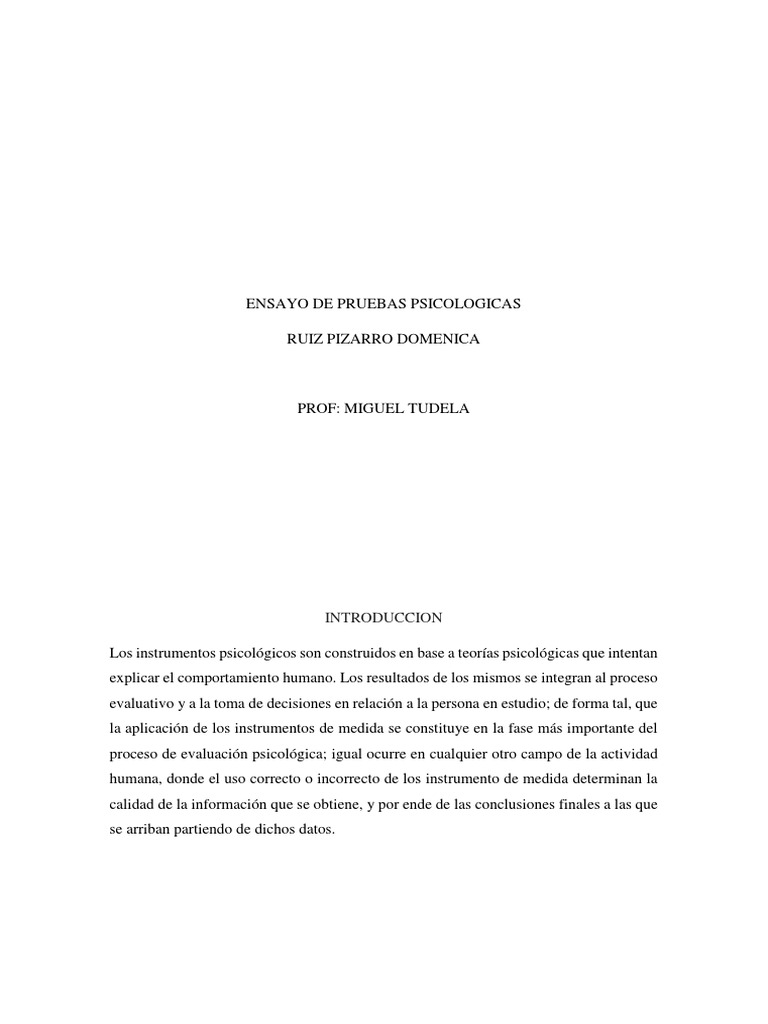 Pruebas Psicologicas | PDF | Inteligencia | Sicología