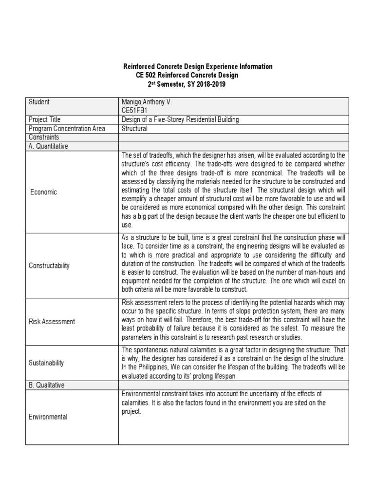 Sample Design For RC | PDF | Trade Off | Beam (Structure)