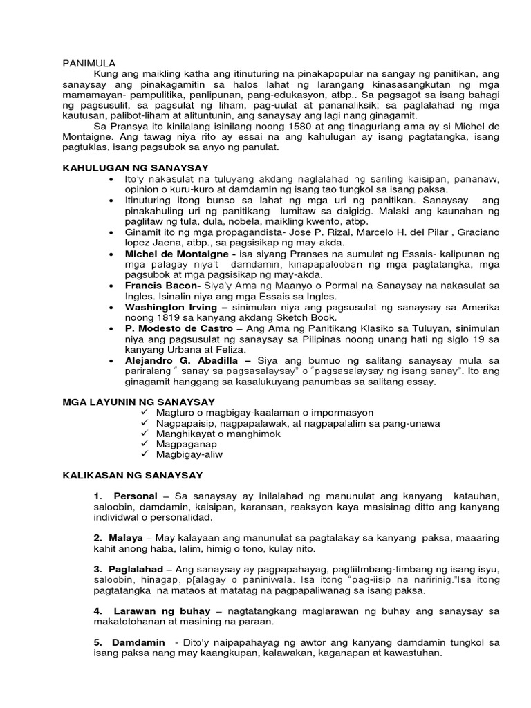 Lecture Sa Sanaysay, Debate at Talumpati | PDF