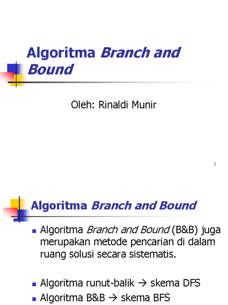 Algoritma Branch and Bound (Bagian 1) | PDF