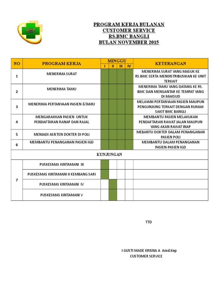 Program Kerja Bulan November | PDF