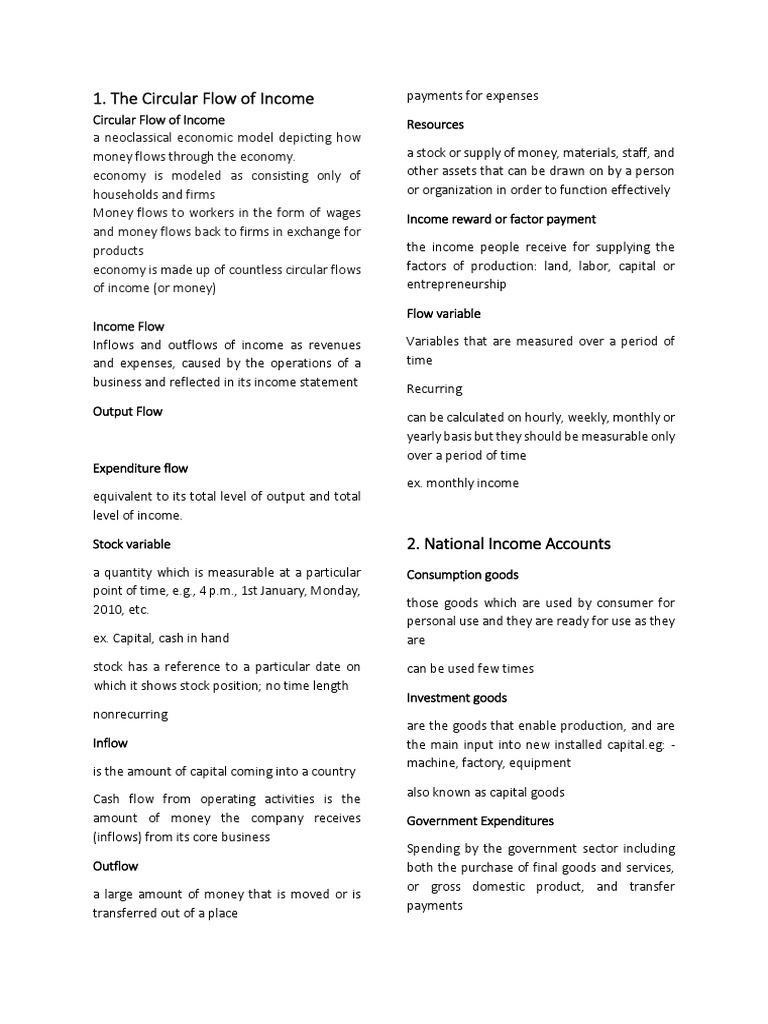 The Circular Flow of Income | PDF | Measures Of National Income And ...