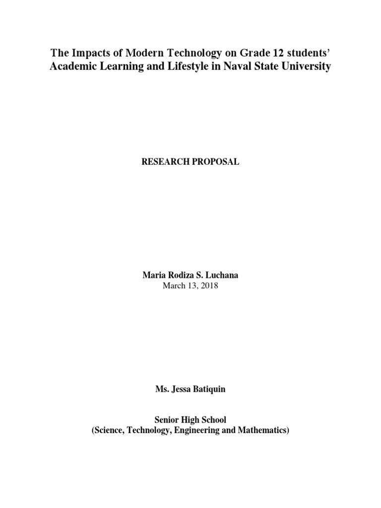 The Impacts of Modern Technology On Grade 12 Students | PDF ...