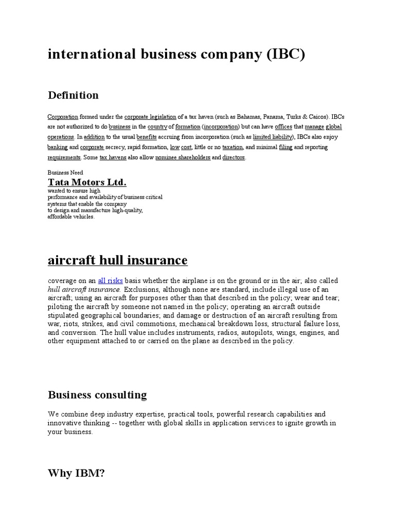 International Business Company | PDF