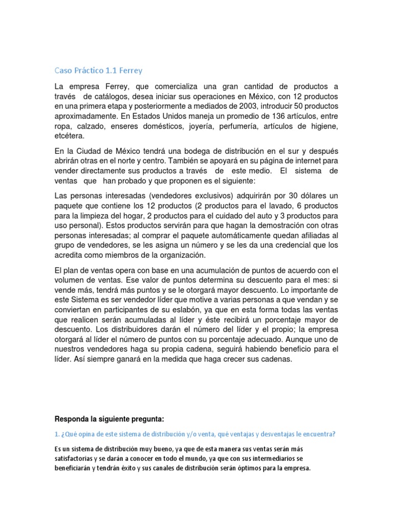 Caso Práctico 1 | PDF | Business | Ventas