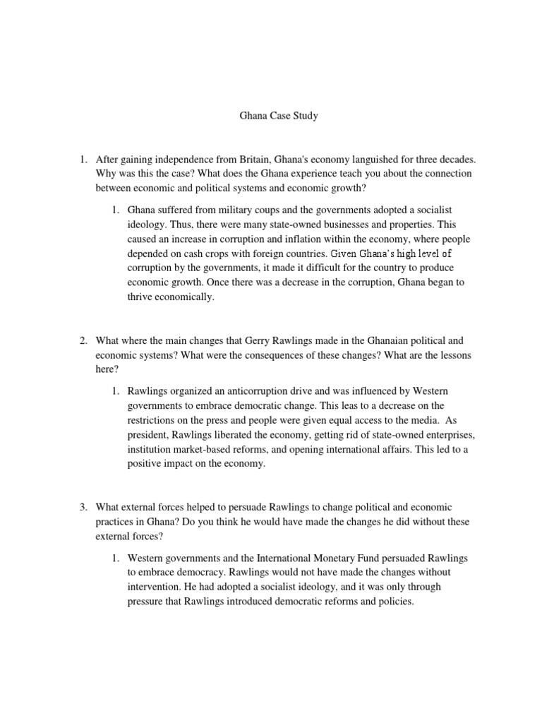 Ghana Case Study | PDF | Ghana | Economic System