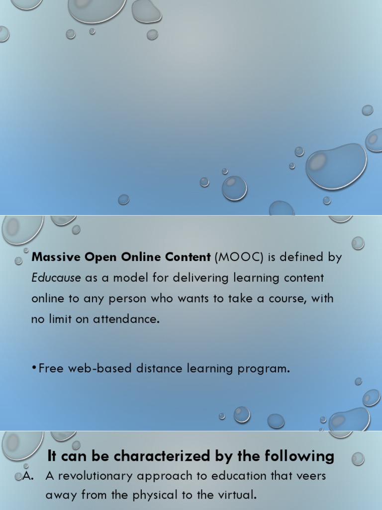 Massive Open Online Content PDF Massive Open Online Course