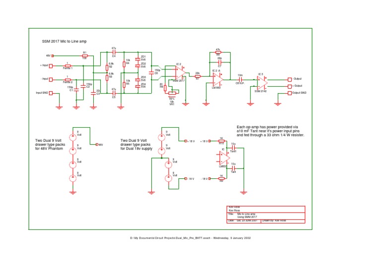 Dual Mic Pre Schematic - SSM2017-Based, But INA217 & THAT1510 Are ...