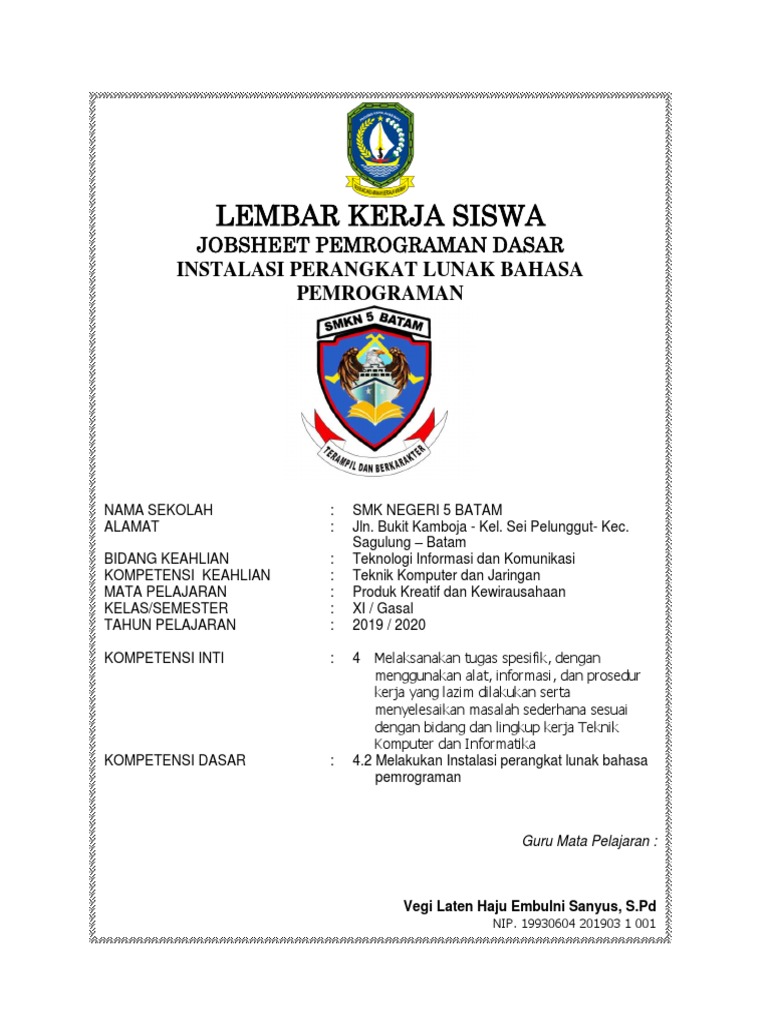 Instalasi Perangkat Lunak Bahasa Pemrograman (Java) | PDF