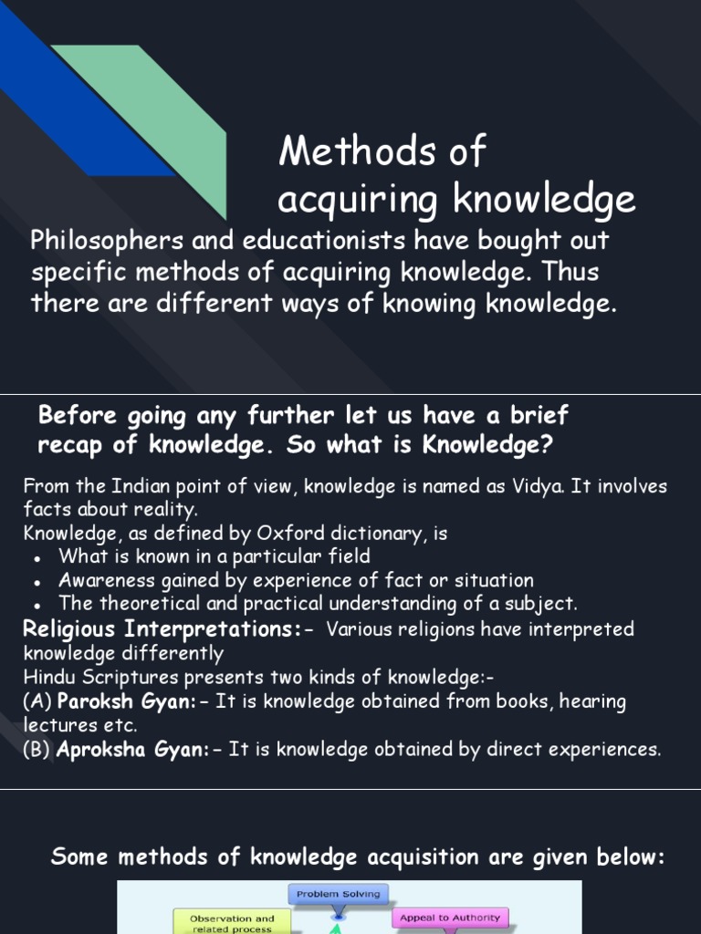 Methods of acquiring knowledge | Inductive Reasoning | Scientific Method