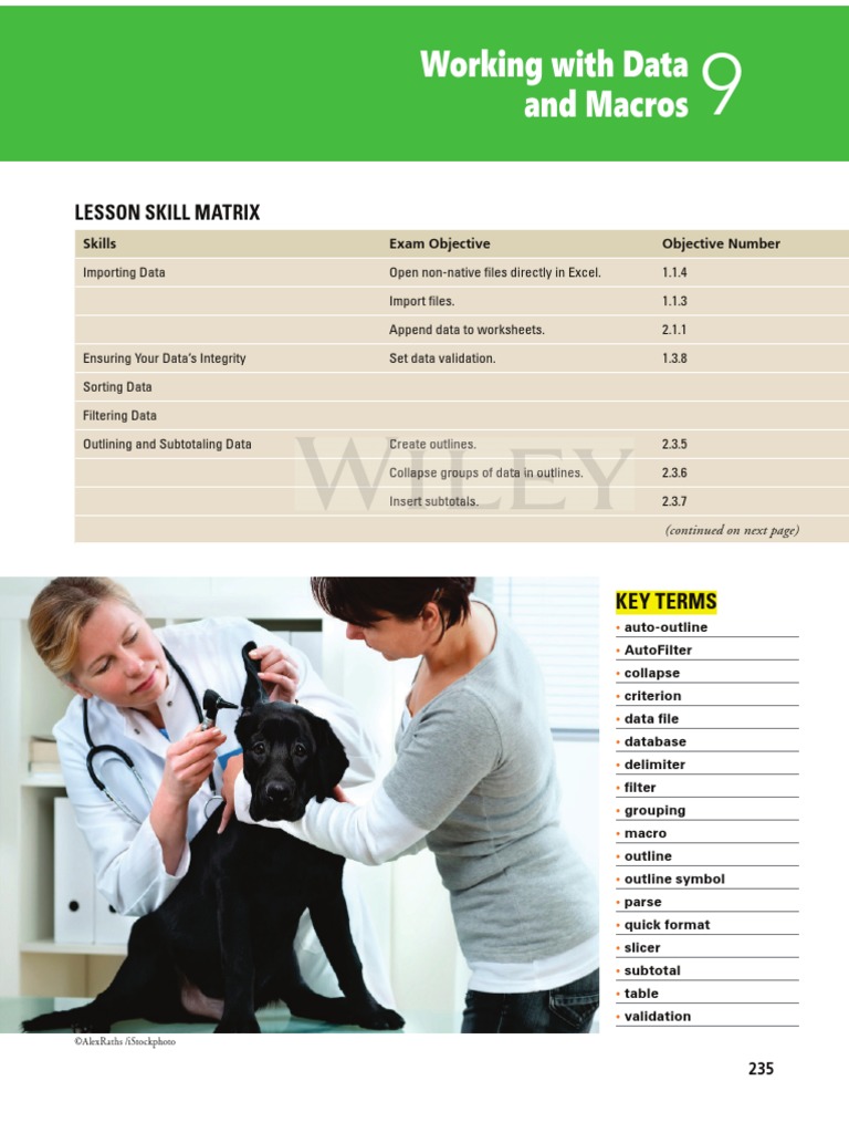 MOAC Excel 2013 Lesson 9 - Working With Data and Macros PDF | Download Free PDF | Comma ...